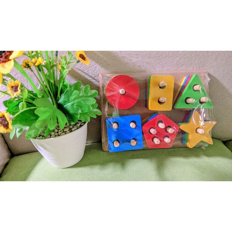Jual Menara Geometri 6 bentuk Mainan Edukasi | Shopee Indonesia