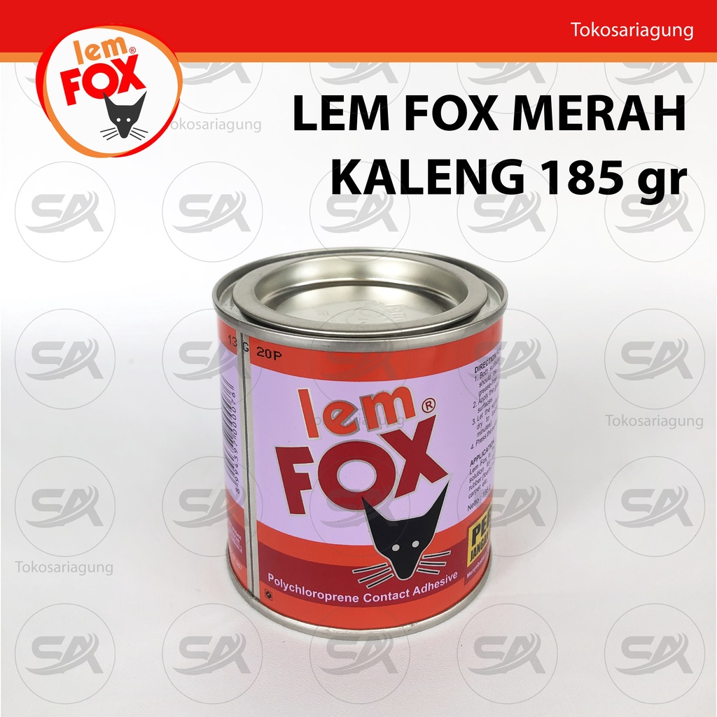 Jual LEM FOX MERAH ¼ KALENG 185 GRAM - LEM KUNING SERBAGUNA KAIN KULIT ...