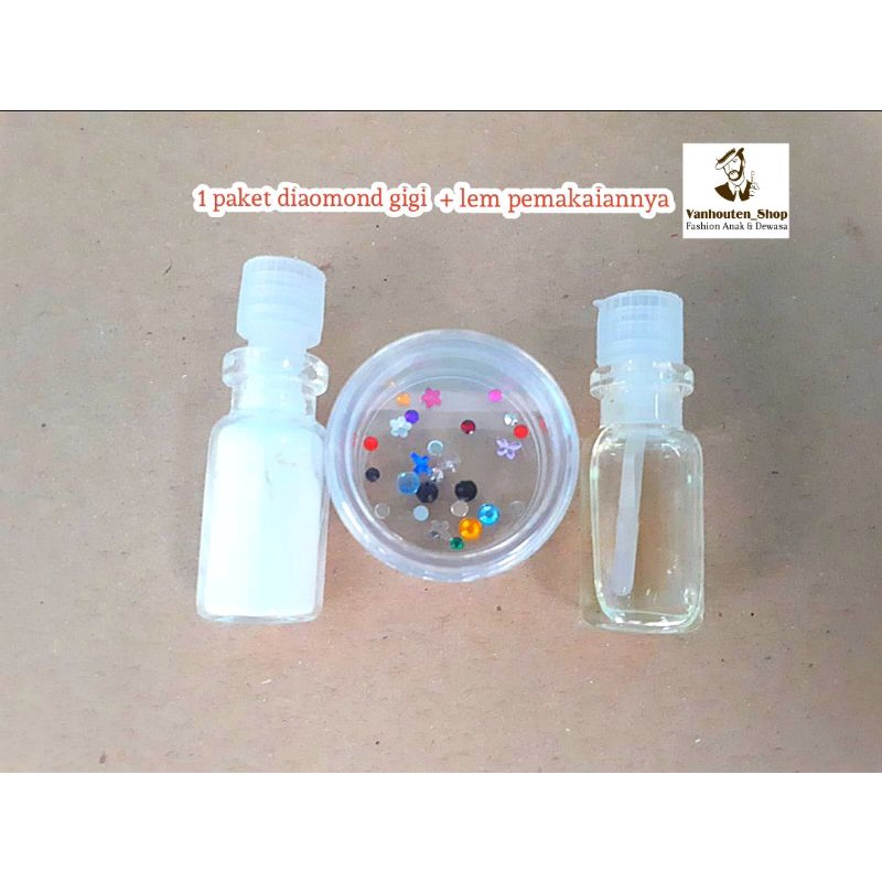 Jual paket diamond gigi permanen isi 20 biji gigi bercahaya | Shopee ...