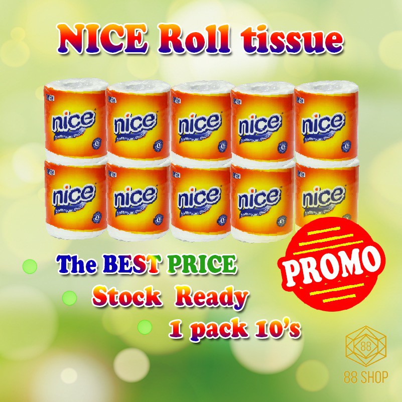 Jual Tissue Nice Roll 10 Pcs ( paket Hemat ) Non Embossed-single roll ...