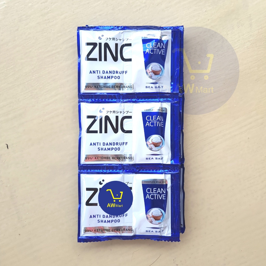 Jual SHAMPOO ZINC SACHET 10 ML 1 RENTENG 12 SACHET atau 24 PCS x5ml ...