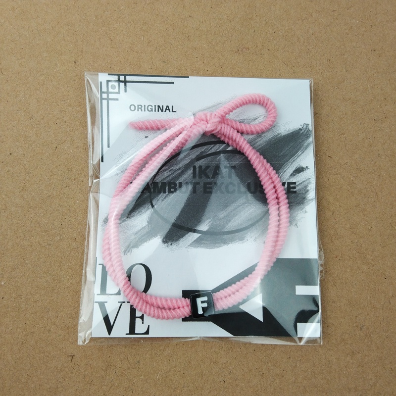 Jual IKAT RAMBUT MODEL KOREA ELASTIS BISA REQUEST HURUF INISIAL MEWAH ...