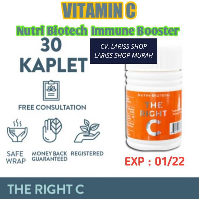 Jual The Right C 300mg 30 Kaplet Nutri Biotech Immune Booster - Vitamin ...