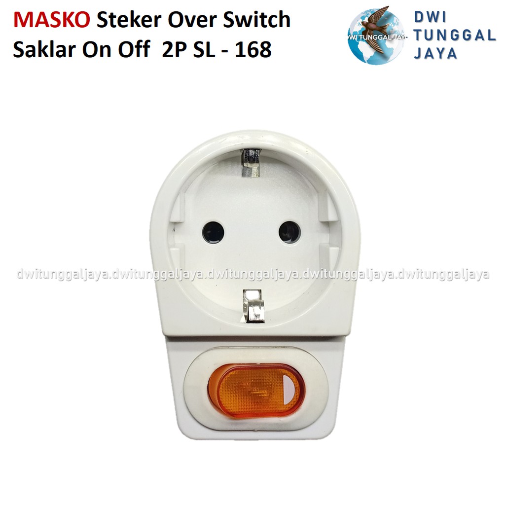 Jual MASKO Steker Over Switch Saklar On Off Stop Kontak 1 Lubang 2P SL ...