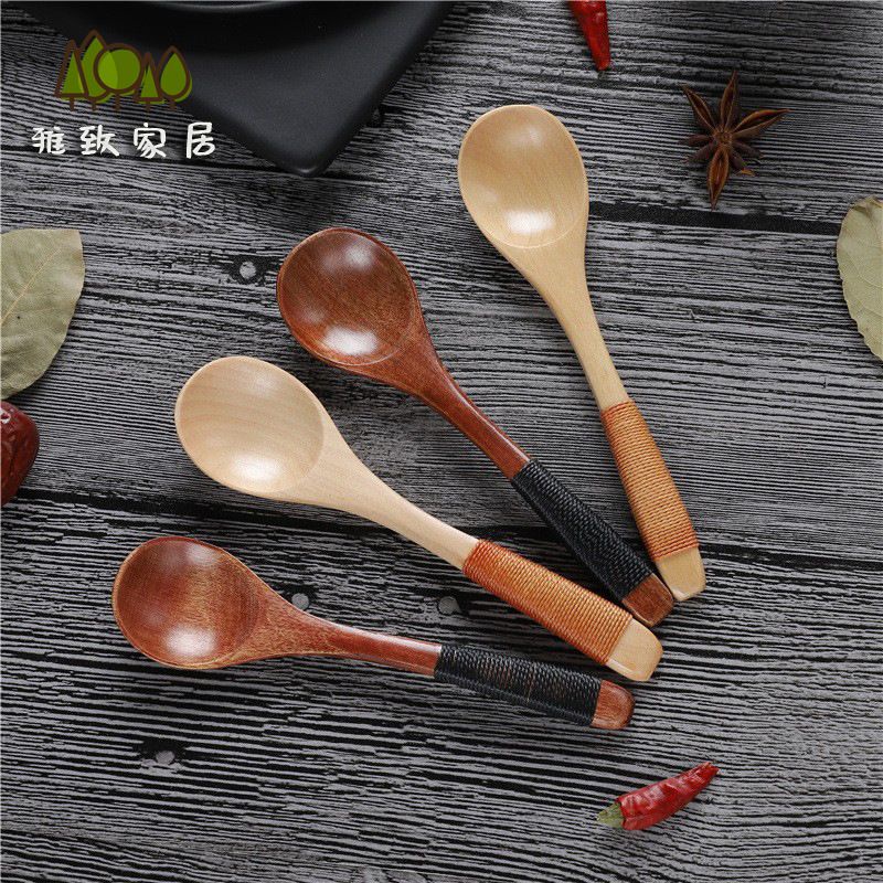 Jual sendok kayu premium 13cm / sendok kayu madu / sendok kayu korea ...