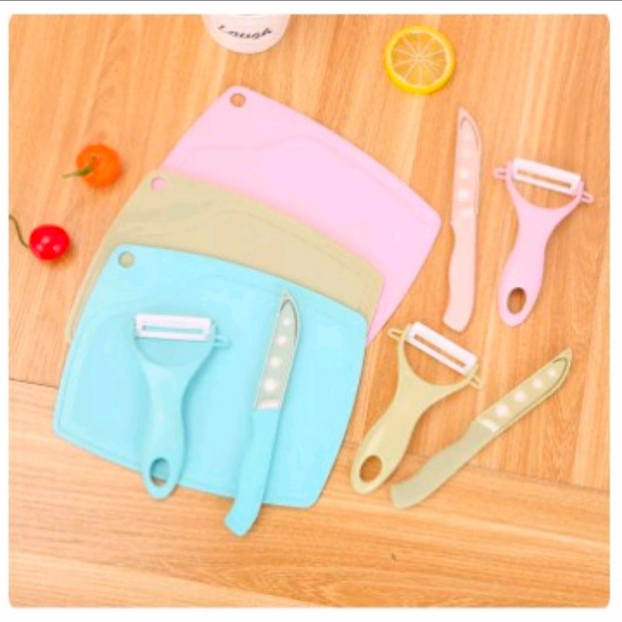 Jual Alat Dapur Pisau Set dengan Peeler Telenan 3in1 + Telenan Pisau ...