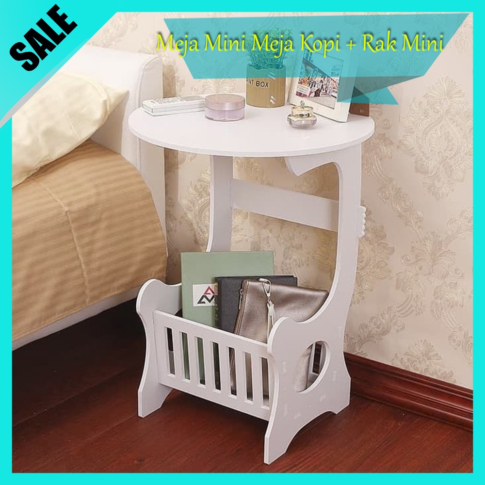 Jual Rak Meja Kopi meja Bulat Meja Mini Small Round Coffee Table Meja ...