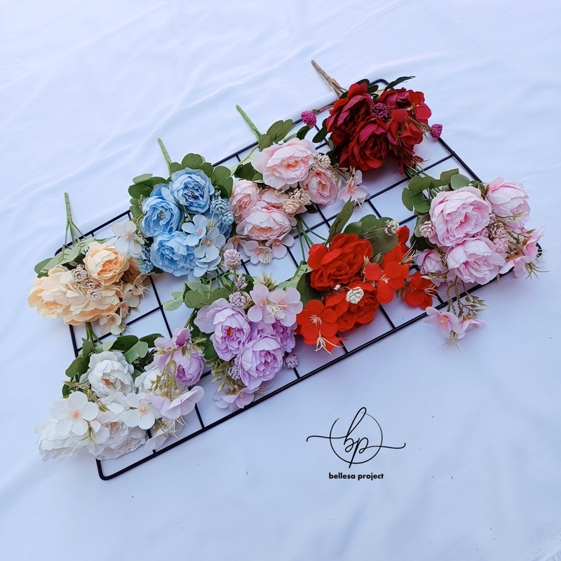 Jual BUNGA PEONY SUTRA ARTIFICIAL 5 CABANG BUNGA PERTANGKAI AF054 ...