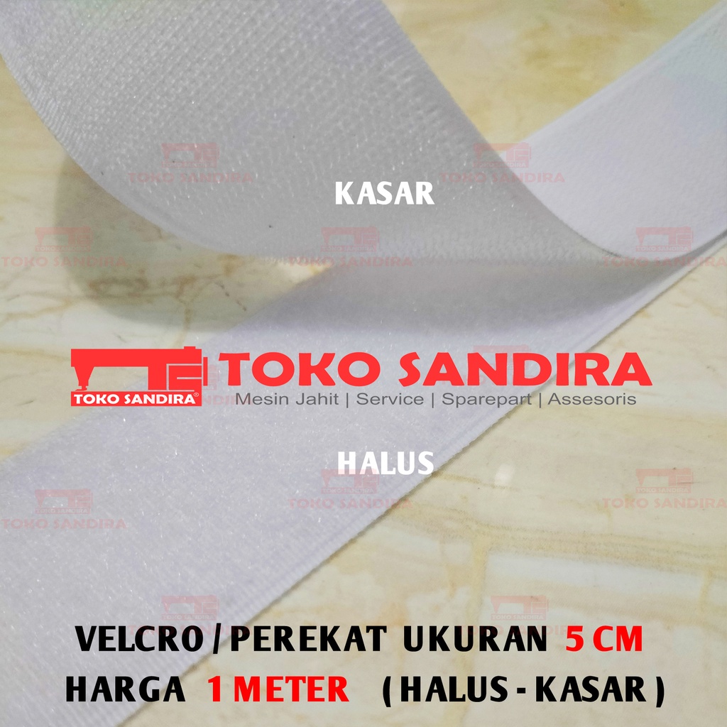 Jual 1 meter Velcro 5 cm/Perekat 2 in/perkat 2 in/5 cm 1 set (kasar dan ...