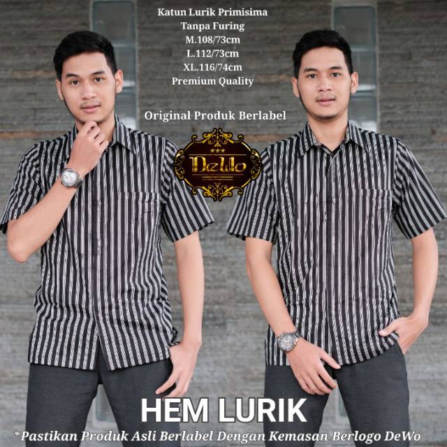 Jual HEM LURIK/HEM LENGAN PENDEK/HEM LENGAN PANJANG/KEMEJA LURIK COKLAT ...