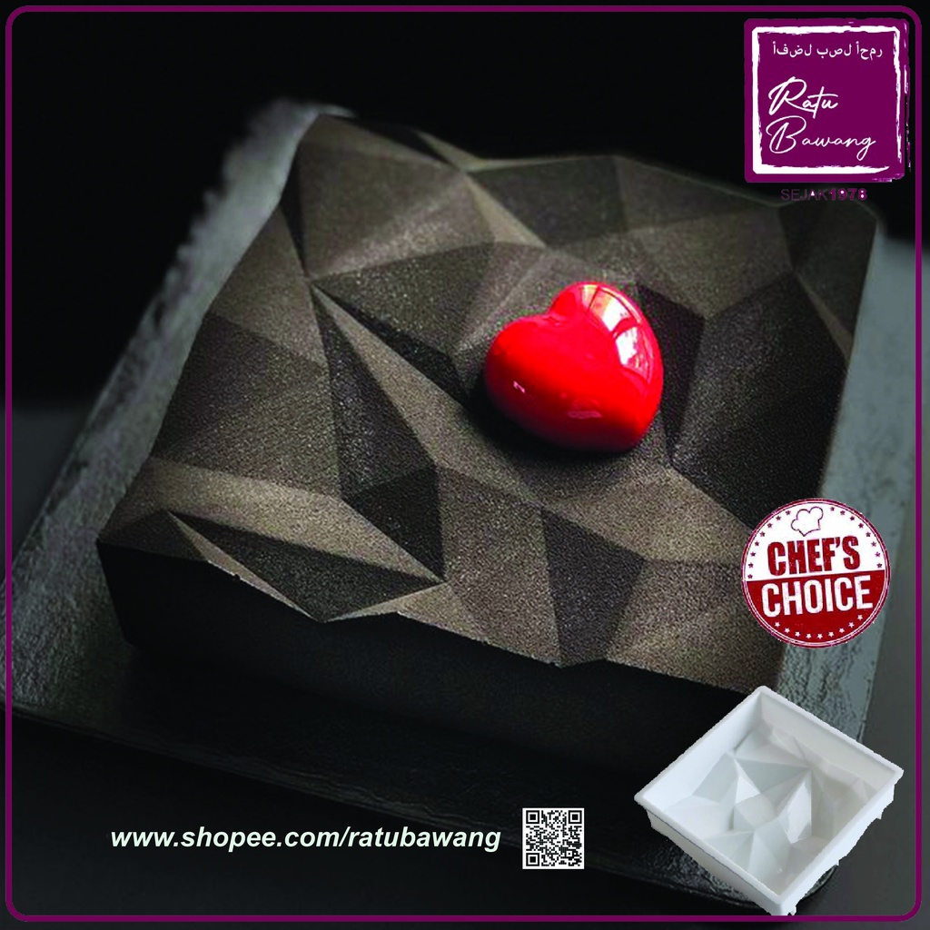 Jual loyang kue cetakan silikon persegi ITALY rock terrain pudding cake ...