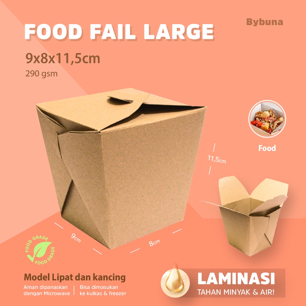 Jual BOX NASI FOOD FAIL LARGE LAMINASI DUS NASI DUS MAKAN PACKAGING ...