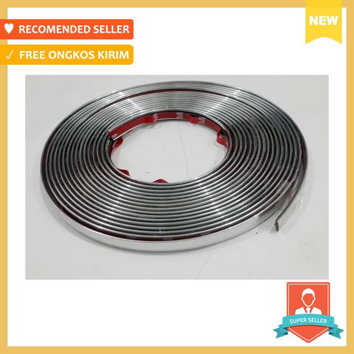 Jual List krom strip mobil moulding trim 10 mm chrome | Shopee Indonesia