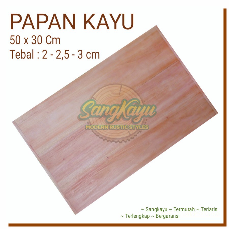 Jual SangKayu Kayu Papan Kayu 50x30 cm Kayu Wooden Board Talenan Daun ...