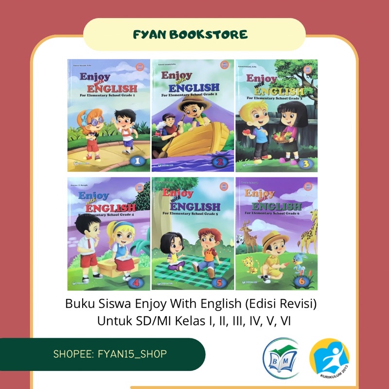 Jual Fyan Book Store: Buku Siswa Enjoy With English for Elementary School Grade 1, Kelas 1 ...