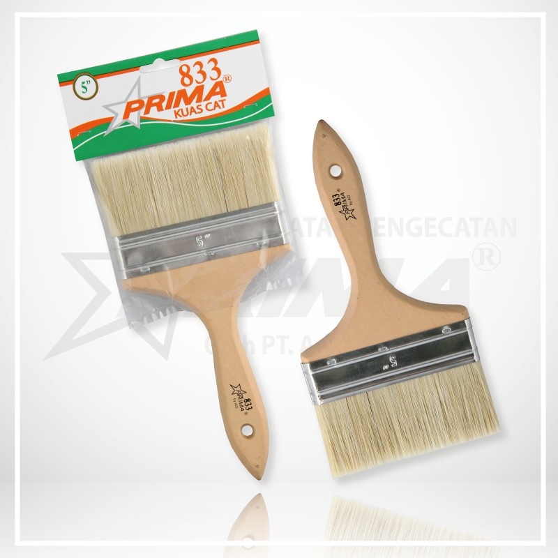 Jual PRIMA Kuas Cat Tembok Dan Minyak Gagang Kayu 833 Bulu Putih Tebal ...