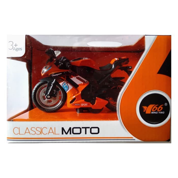 Jual EJ - Diecast Motor Classical Racing MY66 Orange - Miniatur Motor ...