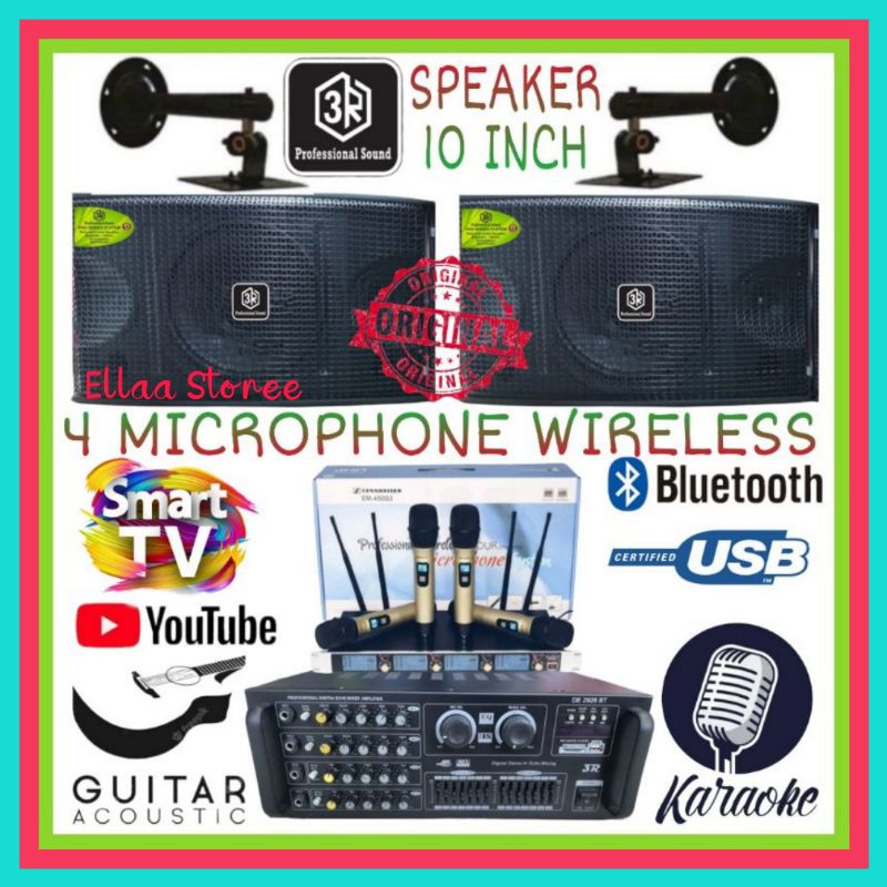 Jual Paket Karaoke Professional Sound 3R 10 Inch Live Akustic 4 Mic Wireless Karaoke Smart TV ...