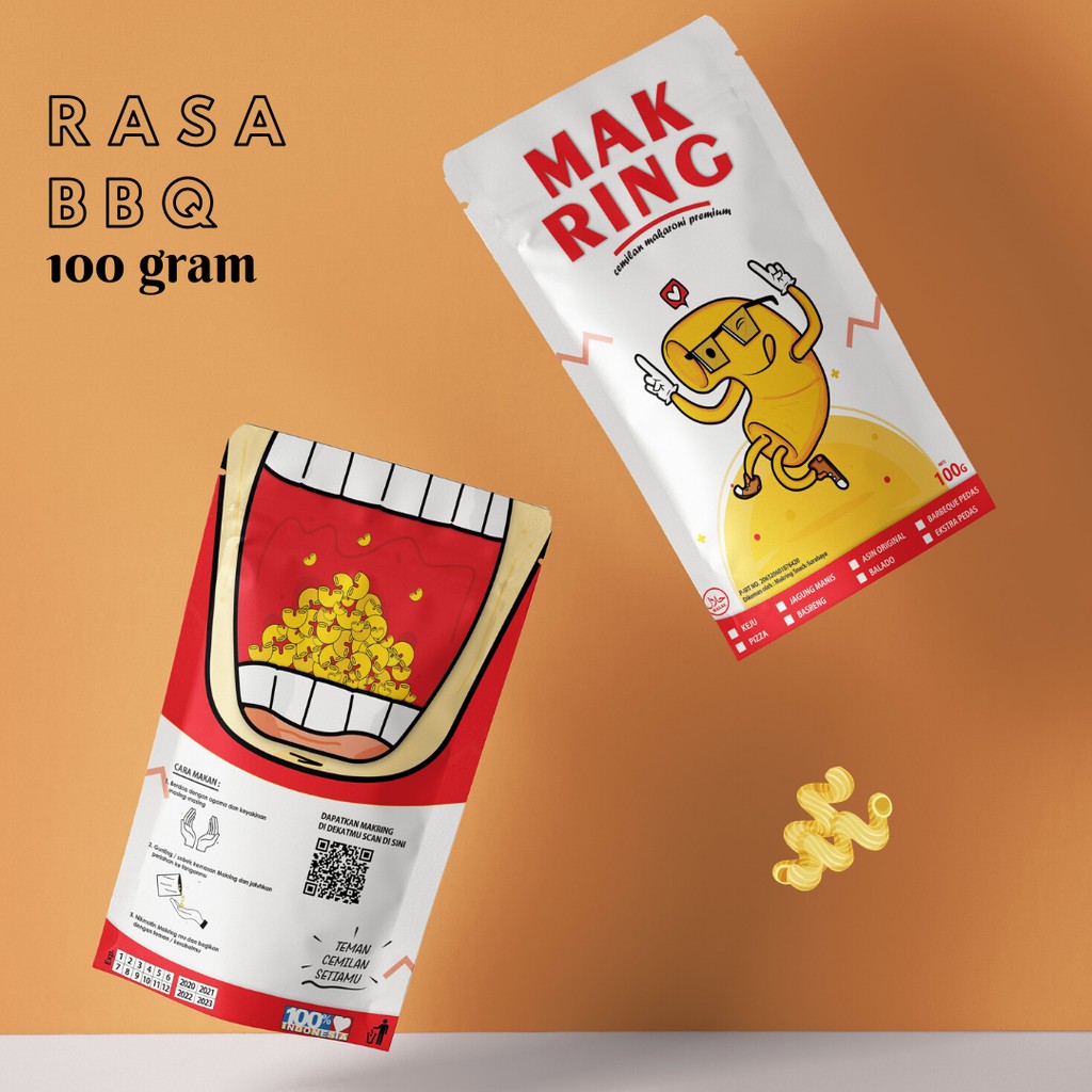 Jual Makaroni Makring BBQ Extra Pedas 100gr Pipa Spiral Makanan Ringan ...