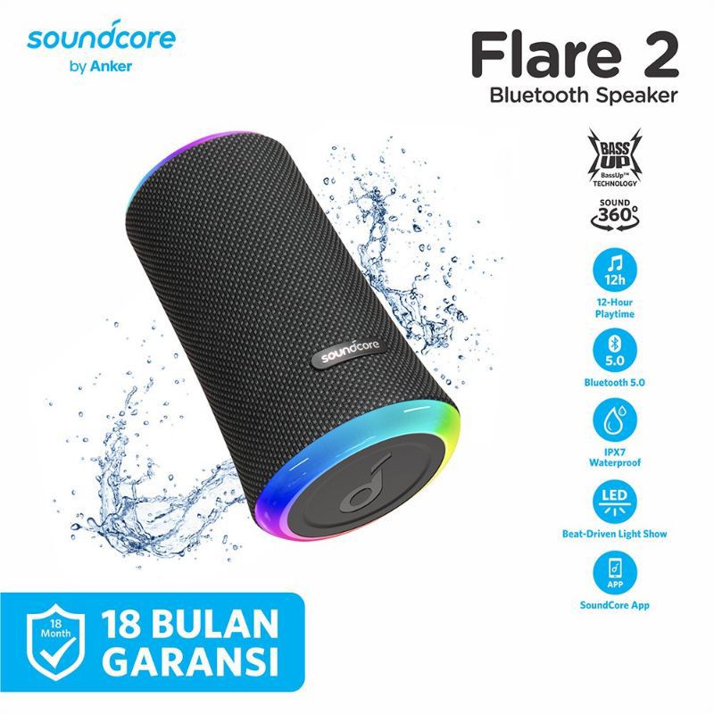 Jual Anker SoundCore Flare 2 Bluetooth Speaker 360° IPX7 Waterproof ...