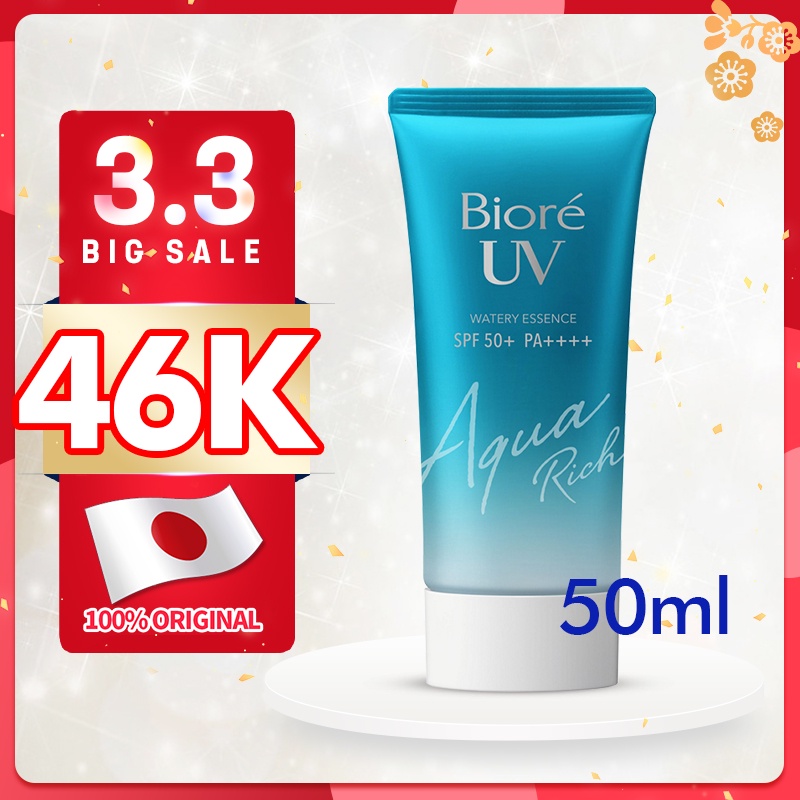 Jual Original Sun Block BIORE UV Aqua Rich Watery Essence waterpoof SPF ...