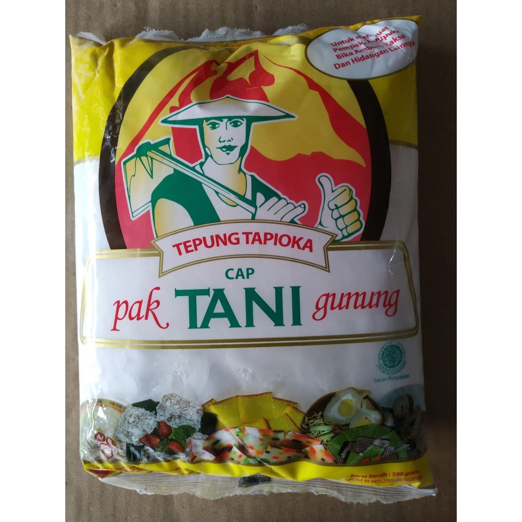 Jual TEPUNG TAPIOKA CAP PAK TANI GUNUNG / TOPI KUNING 500 GRAM | Shopee ...