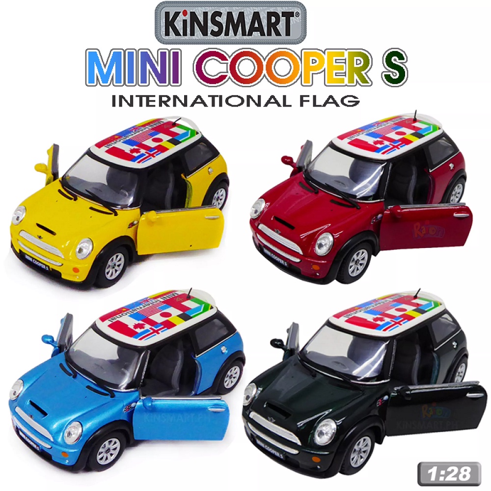 Jual Kinsmart Mini Cooper S International Flag 1:28 Miniatur Mobil Mini ...