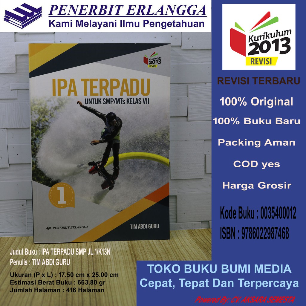 Jual IPA TERPADU Kelas 7 SMP/MTs Erlangga Revisi | Shopee Indonesia