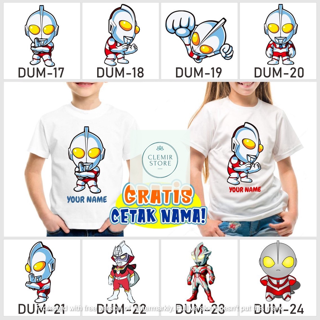 Jual Baju Kaos 3D Anak Ultraman (Dum 17 - Dum 24) Untuk Usia 1-12 Tahun ...