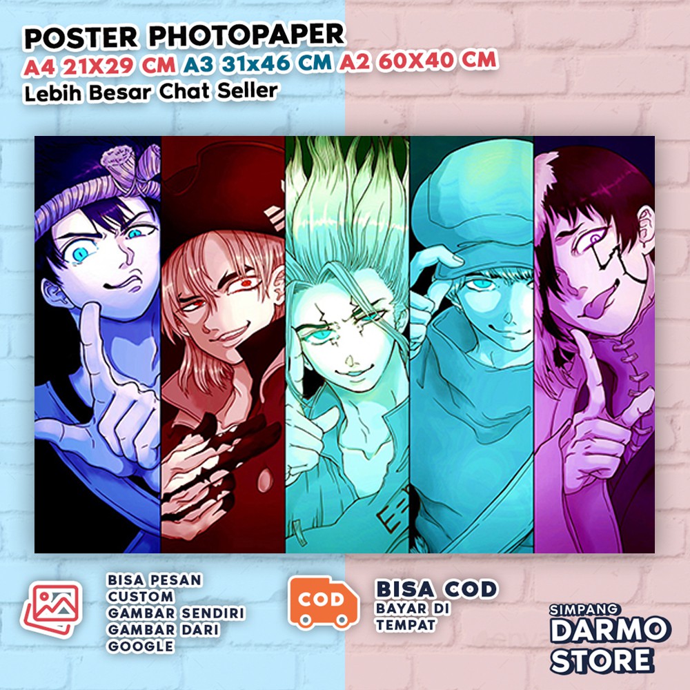 Jual Poster Poster Dr Stone Senku Anime Koharu Gen Chrome Tsukasa Anime ...