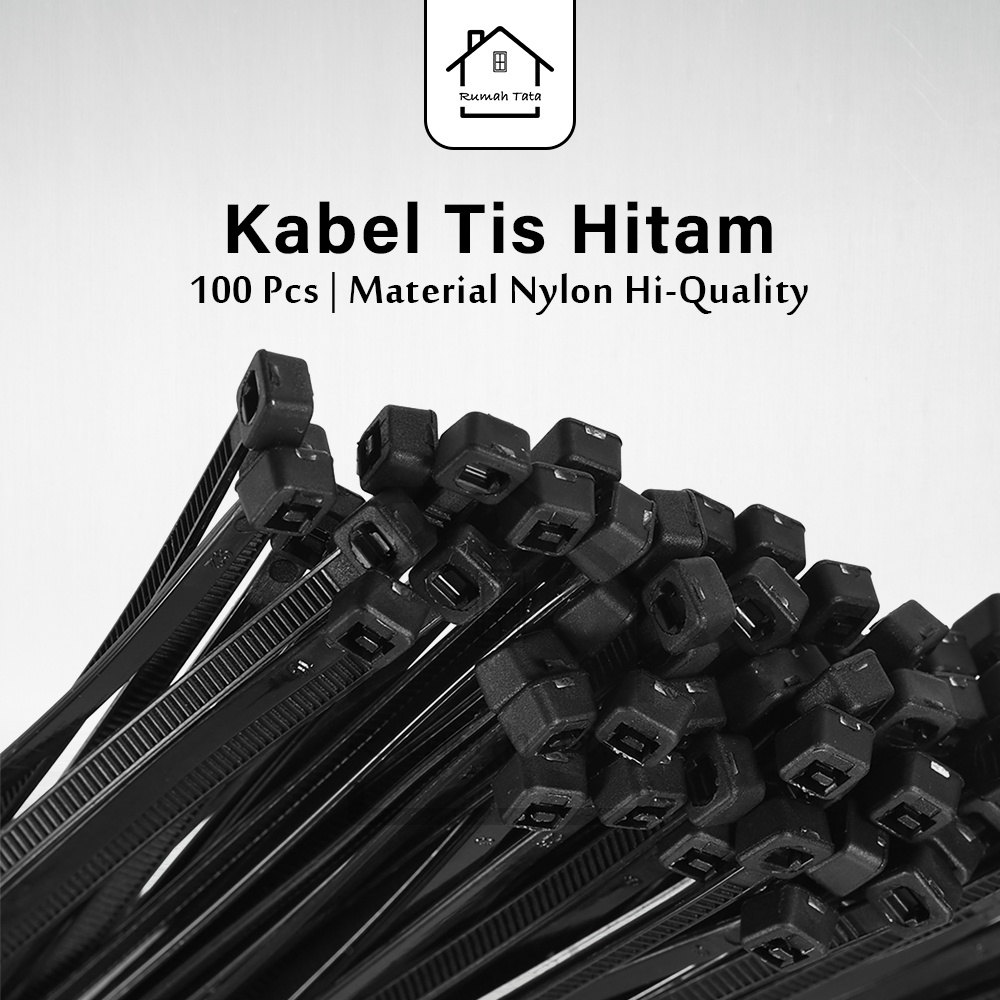 Jual Kabel Tis 20 cm 100 mm Cable Ties Tie Nylon Nilon Besar Hitam 100 pcs | Shopee Indonesia