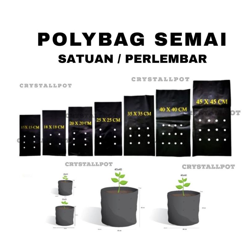Jual plastik POLYBAG polibag semai tanaman ecer satuan KECIL SEDANG ...