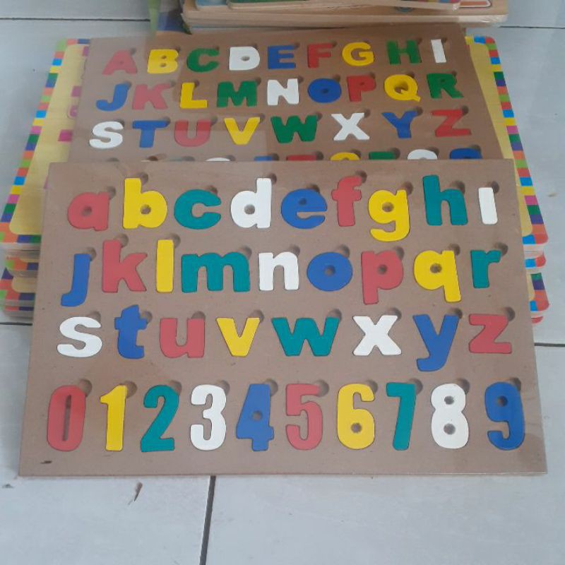 Jual PUZZLE KAYU ALPHABET ANGKA DAN HURUF | Shopee Indonesia