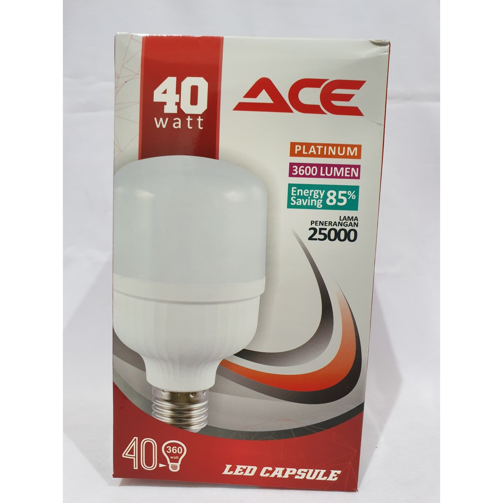 Jual ACE LED CAPSULE 40W PUTIH 6000K (COOL DAYLIGHT) | Shopee Indonesia
