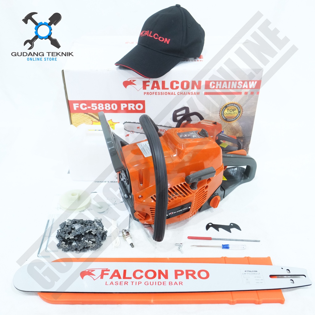 Jual Chainsaw 22" LASER FC5800 FC5880 Pro FALCON 2Tak / Mesin Gergaji ...