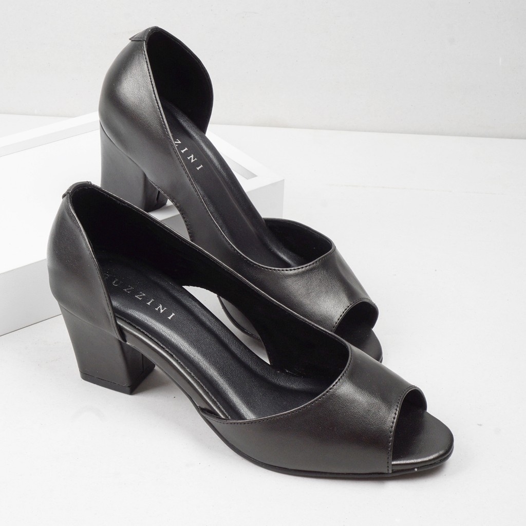 Jual Guzzini Mn 556 Hitam - Sepatu Heels Buka Depan Casual 5Cm | Shopee ...