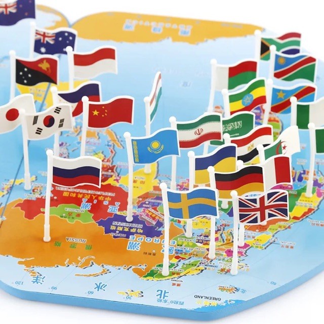 Jual Mainan Edukasi Peta Dunia Mengenal Bendera Negara Map of The Word ...