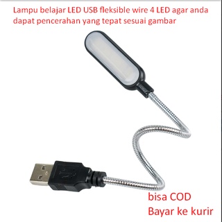 Jual Lampu belajar LED USB fleksible wire 4 LED agar anda dapat ...