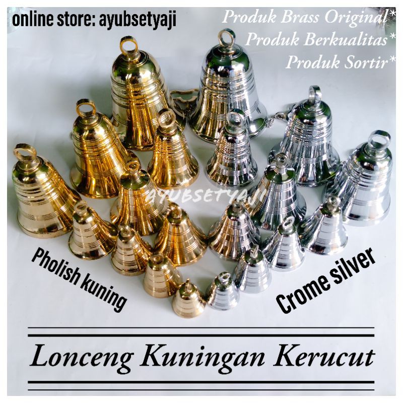 Jual Lonceng Kuningan Kerucut Bel Klinting unyil Lonceng mini jumbo ...