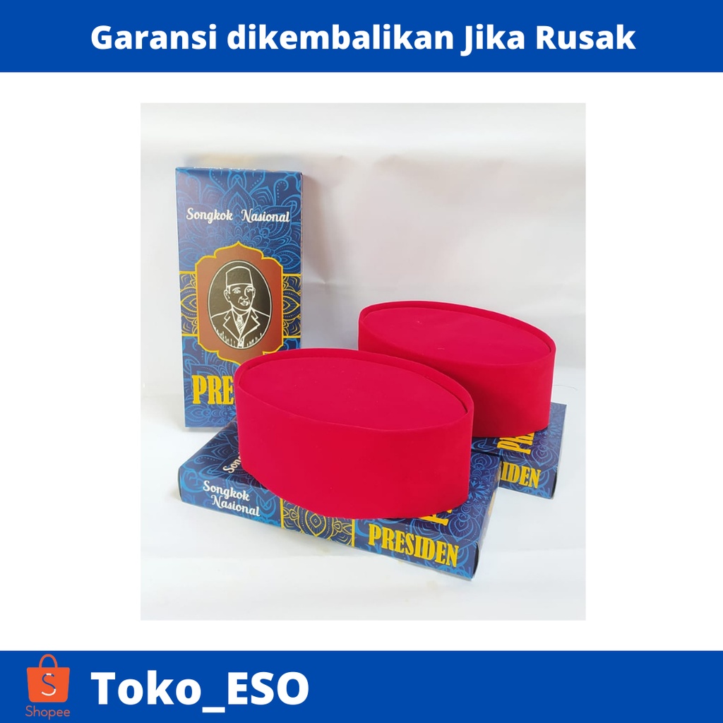 Jual peci merah polos peci betawi pitung songkok nasional presiden ...