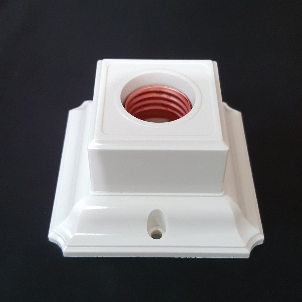 Jual FITTING LAMPU PLAFON BROCO TEMPEL KOTAK E27 CREAM / KREM MINIMALIS ...