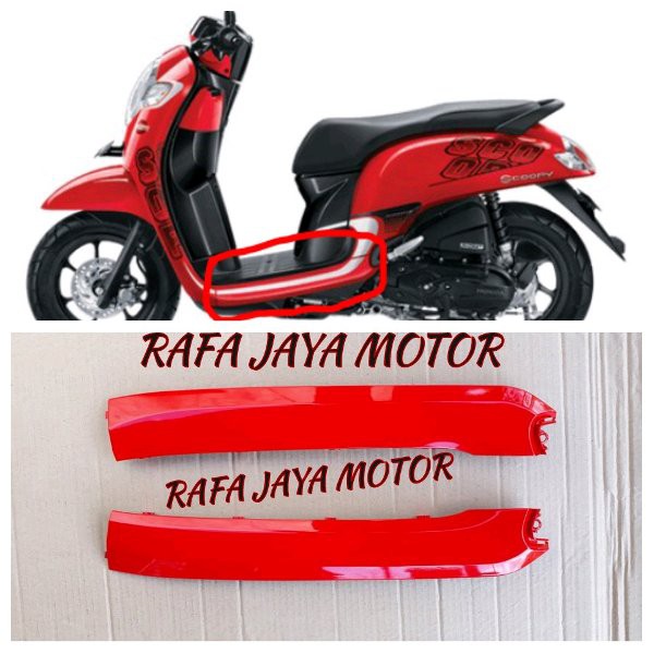 Jual Cover Dek Samping Bawah New Scoopy Fi 2017 Kiri Kanan Merah Terang ...