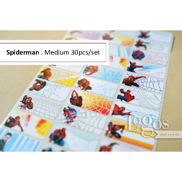 Jual Spiderman Sticker MEDIUM Label nama Stiker spider man amazing laba ...