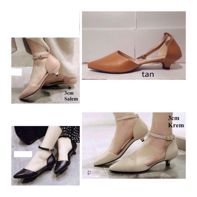 Jual HEELS PENDEK 3CM KULIT SINTETIS HEEL KERJA KULIAH SANTAI PESTA ...
