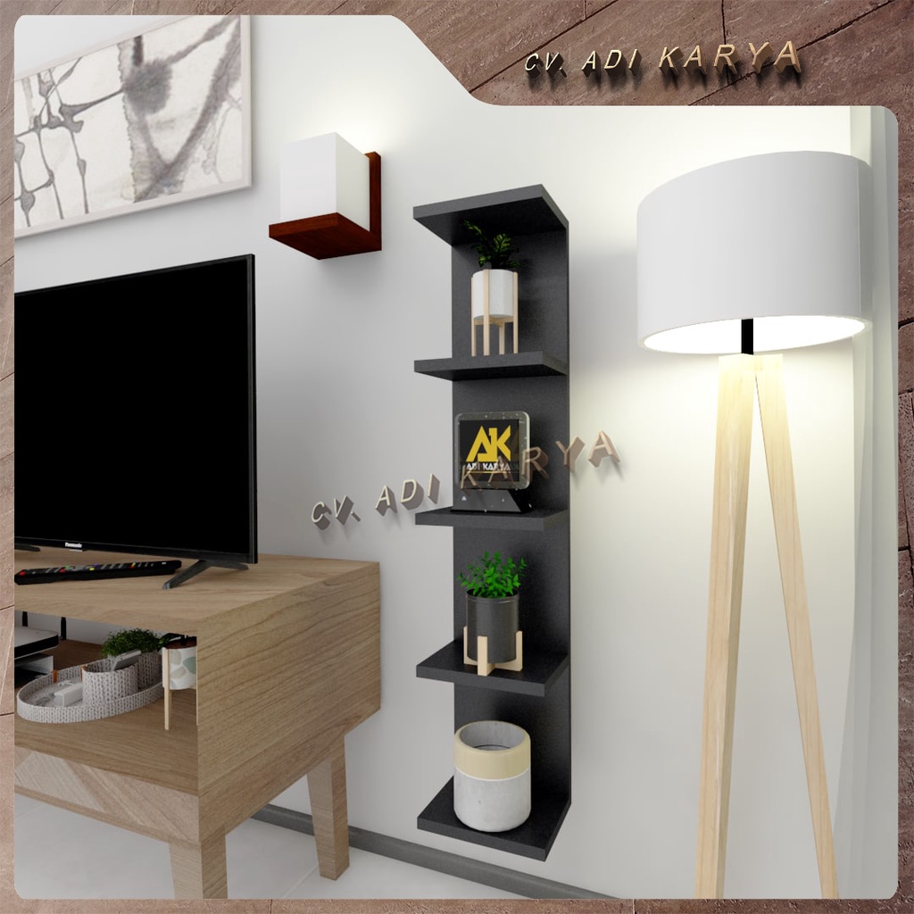 Jual Rak Dinding Tempel Minimalis Serbaguna Sudut Ruang Tamu Tempel ...