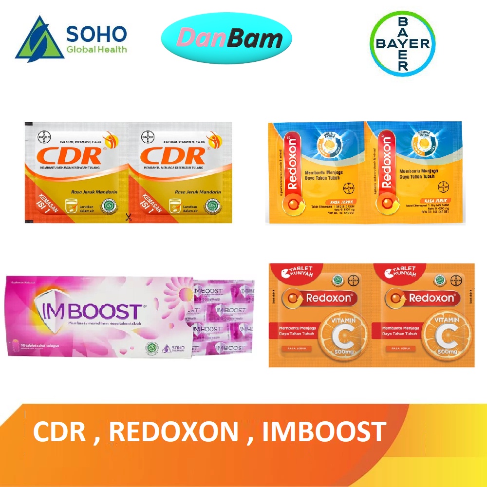 Jual Vitamin C CDR Redoxon Imboost Tablet Sachet Strip | Shopee Indonesia