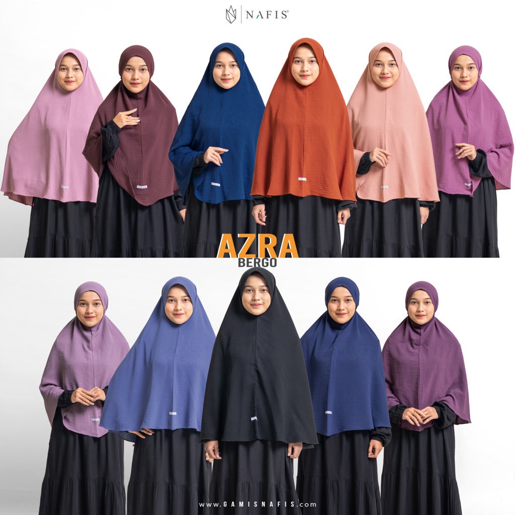Jual Jilbab Bergo Kerudung Azra by NAFIS (Dua model, pad & non pad) | Shopee Indonesia