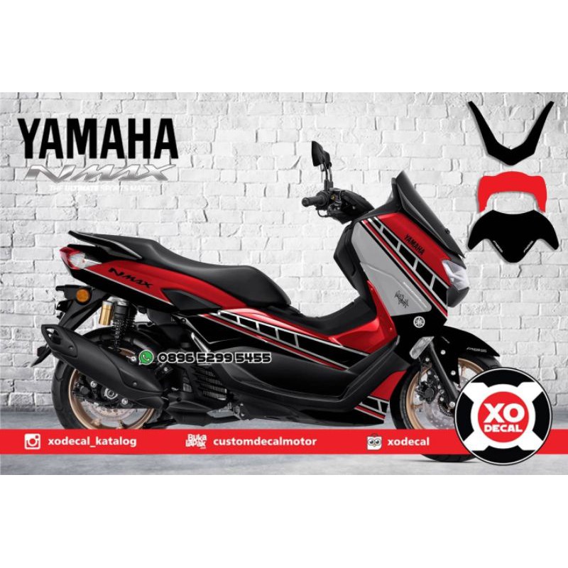 Jual DECAL STICKER YAMAHA NMAX FACELIFT RED SIMPLE STRIPE DESIGN ...