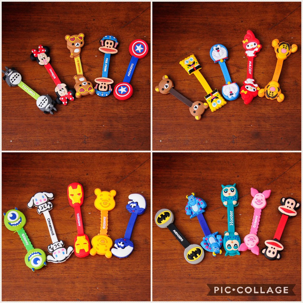 Jual penjepit kabel ( cord holder kitty mickey elmo doraemon keropi ...