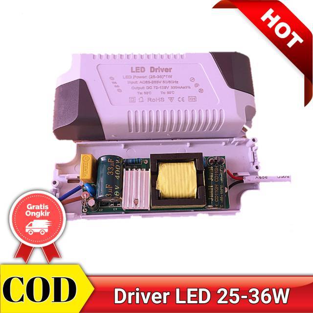 Jual LED Driver 25-36x1W Casing Plastik Model Jack DC Isolated | Shopee ...